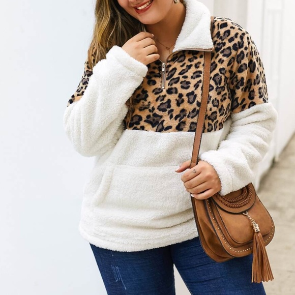 Sweaters | Plus Size Leopard Print Sweater | Poshmark
